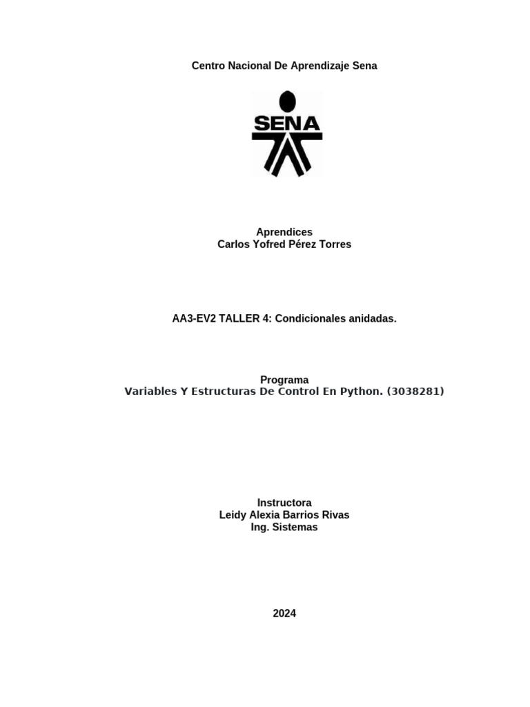 Aa3-Ev2 Taller 4 | PDF