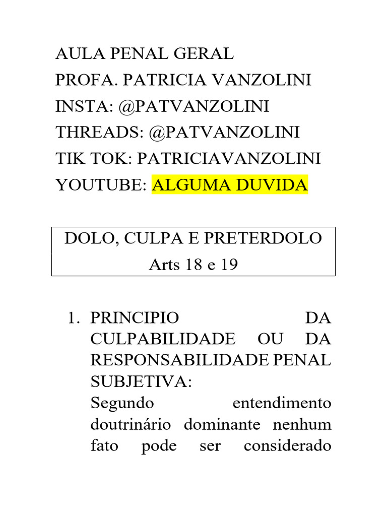Material Aula 01 - Profa. Patrícia Vanzolini | PDF