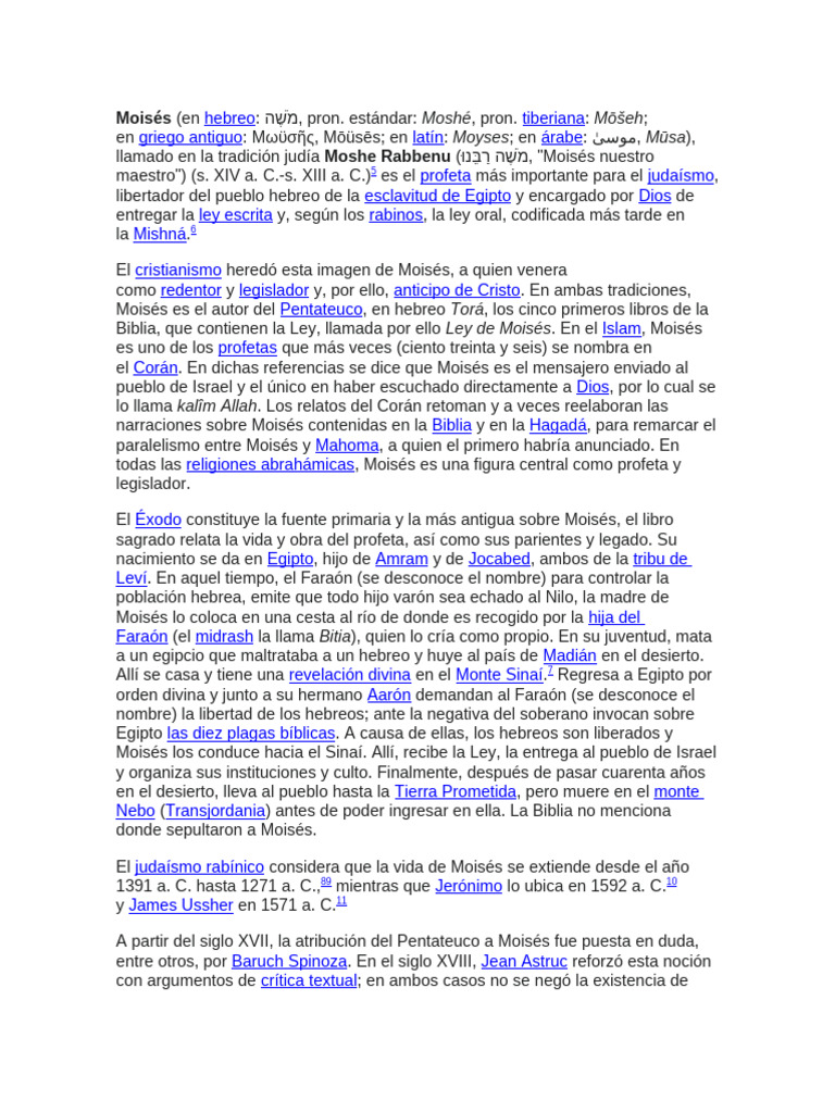 Moisés | PDF | Moisés | Libro del éxodo