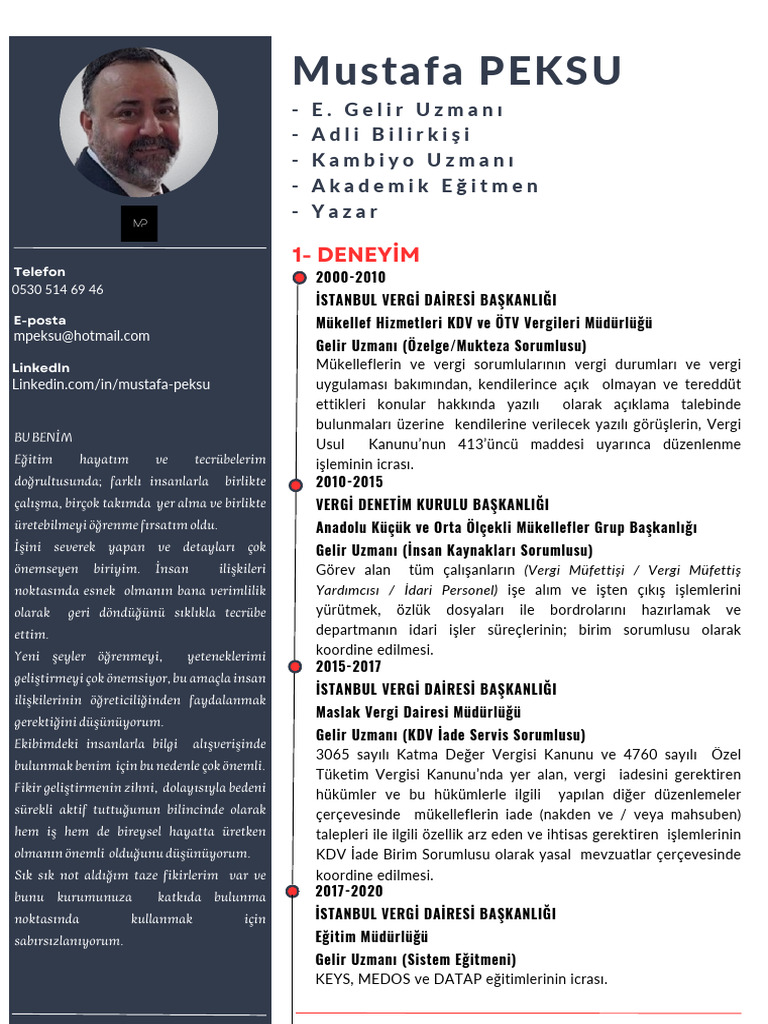 Mustafa Peksu (Cv-Belge-Serti̇fi̇ka-Ki̇tap) | PDF