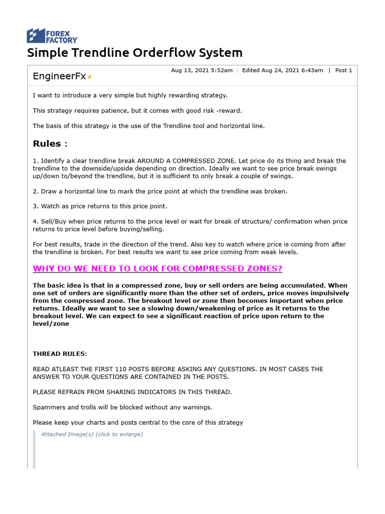 Simple Trendline Orderflow System - Forex Factory | PDF