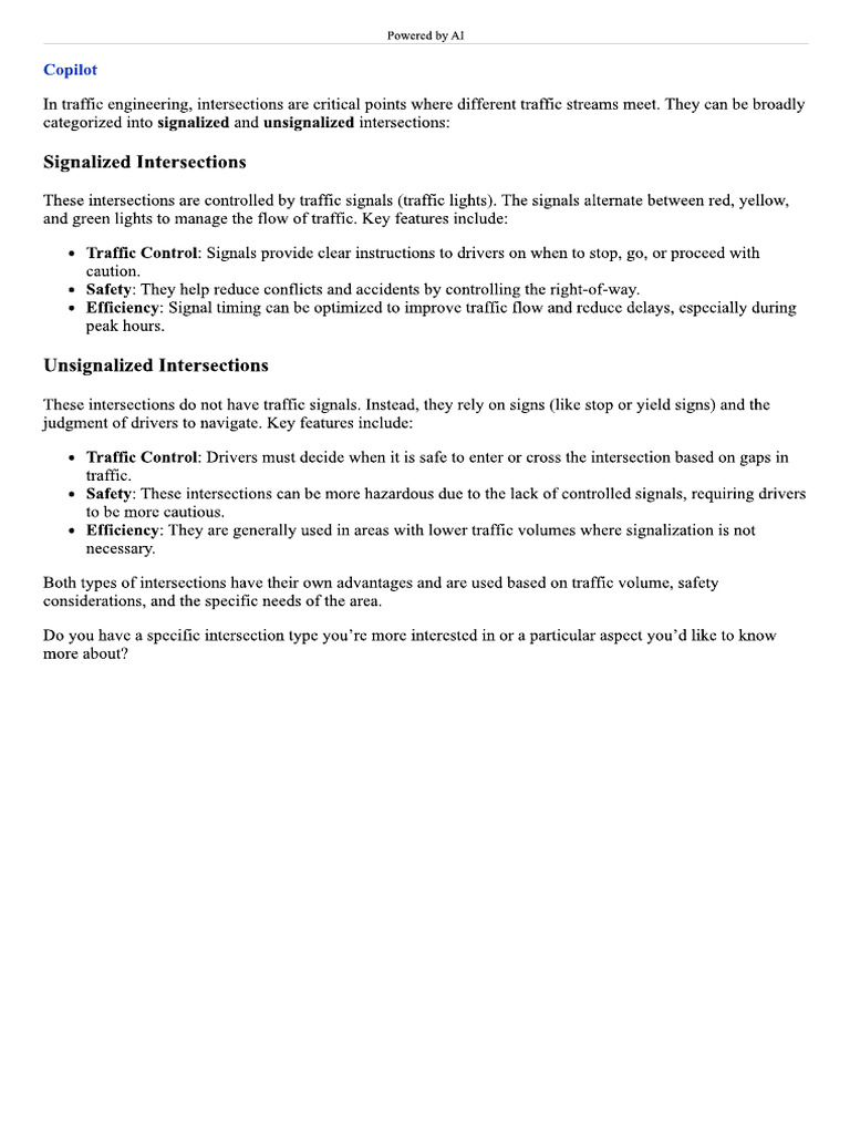Signalized & Unsignalized Intersections | PDF