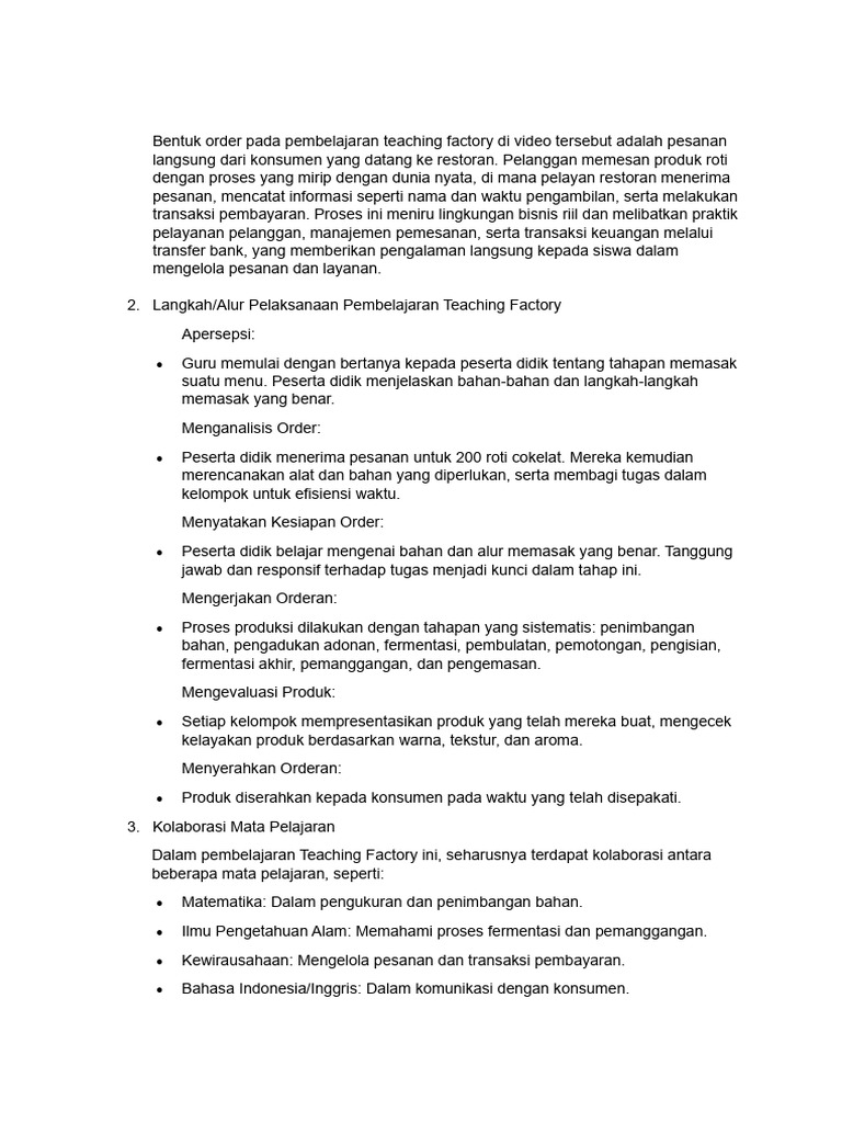Telaah pembelajaran dan asesmen pada teaching factory | PDF Telaah pembelajaran dan asesmen pada teaching factory | PDF