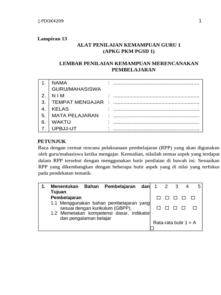 Apkg 1 Dan 2 PKM 2013 | PDF