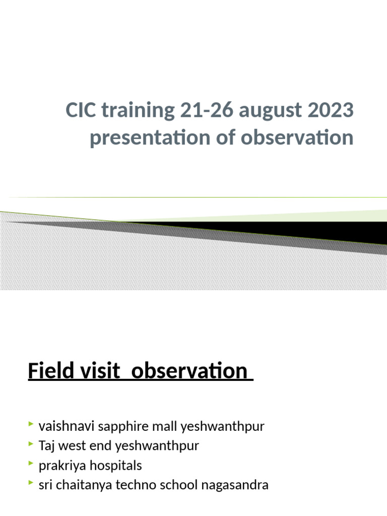 cic training ppt | PDF