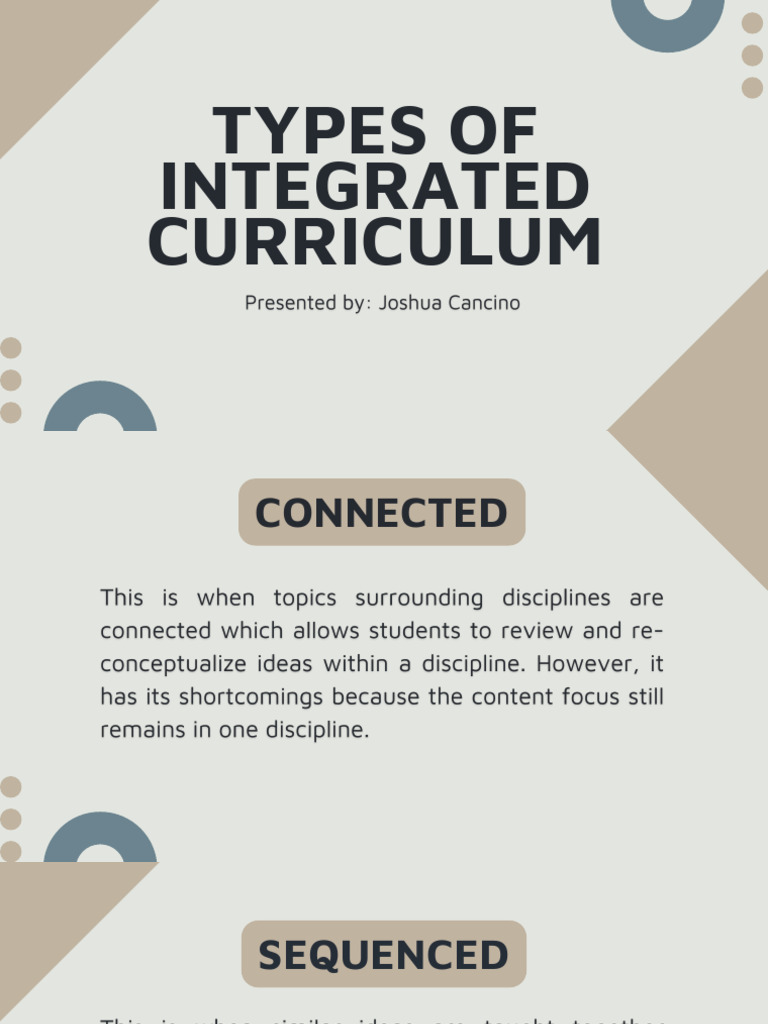 Types of Integrated Curriculum Josh | PDF