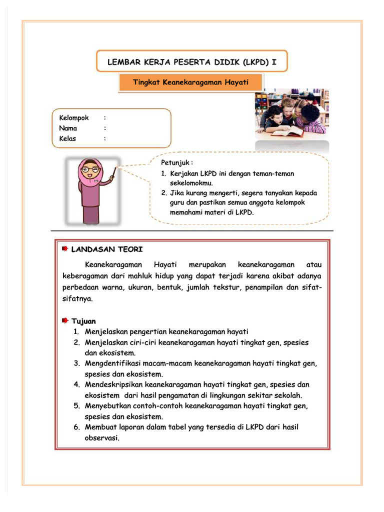Pdf Lkpd I Keanekaragaman Hayati Compress Pdf