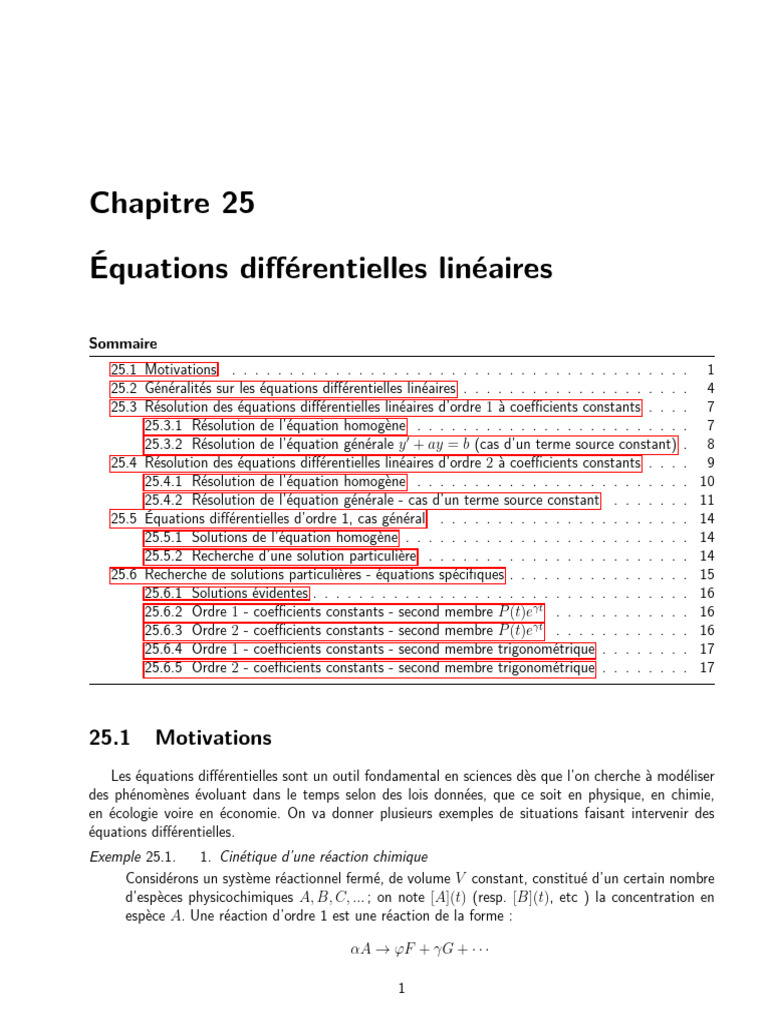 Équations Différentielles Linéaires | PDF