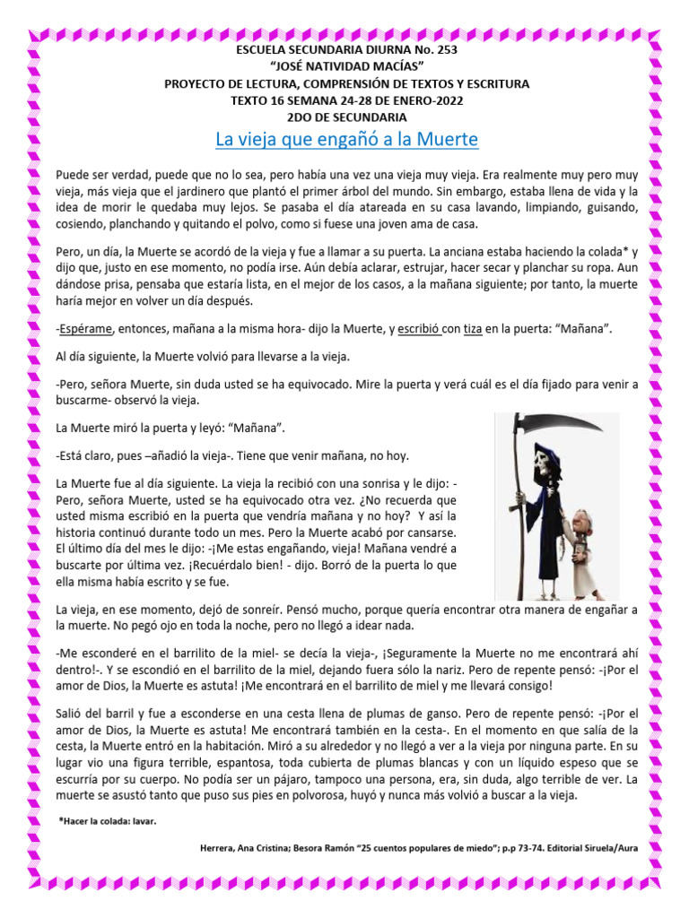 16va LECT. Y ACTIV. COMPRENSIÓN | PDF