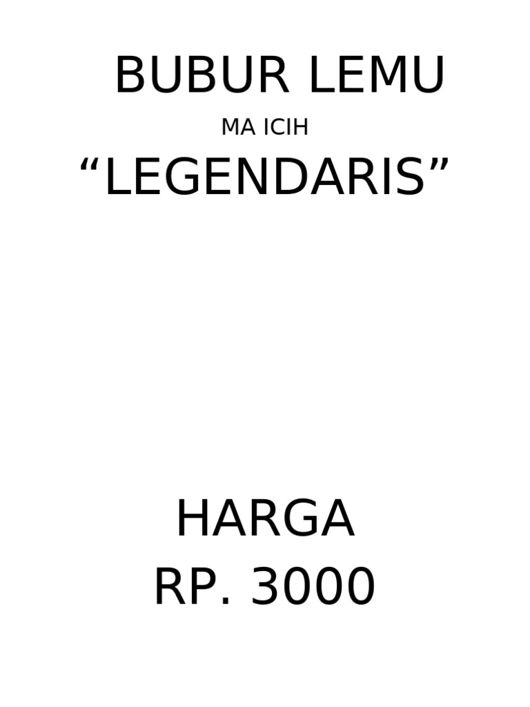 Bubur Lemu | PDF