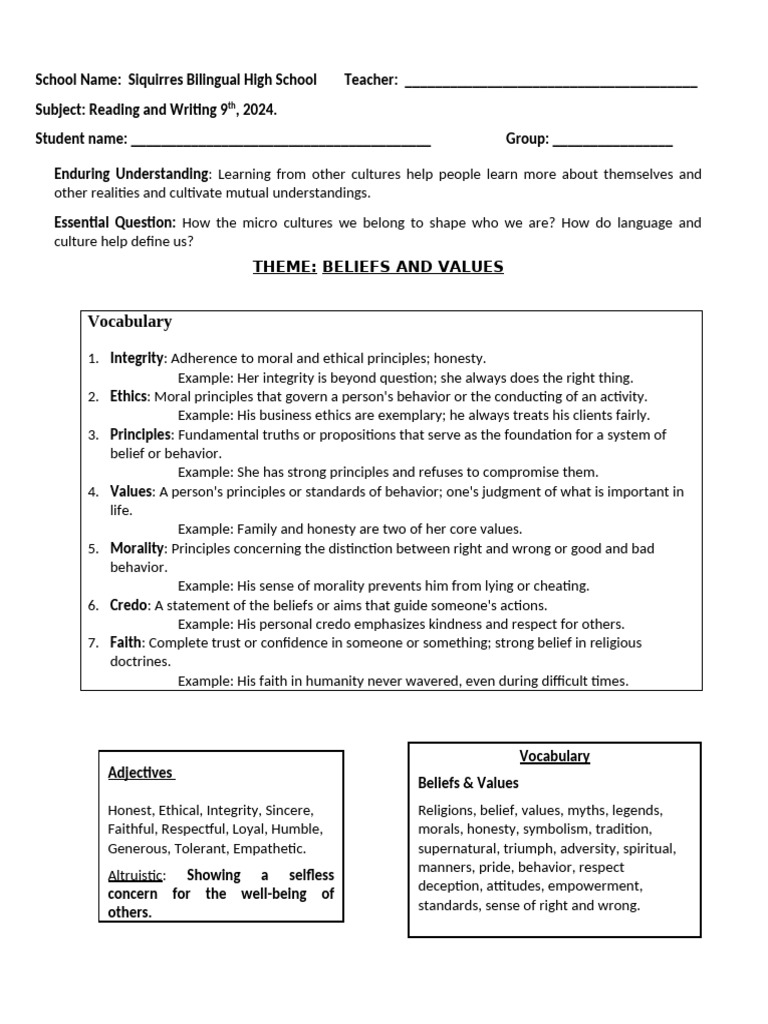 Booklet #9 Values 2024 | PDF