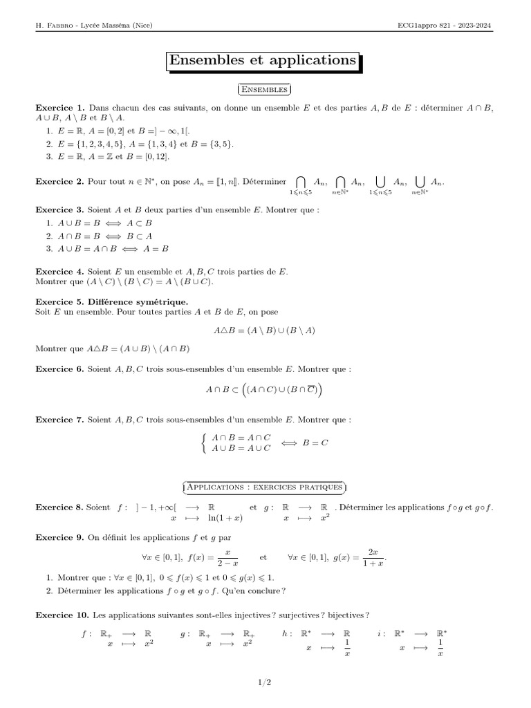 821 Exos 04 EnsemblesApplications | PDF