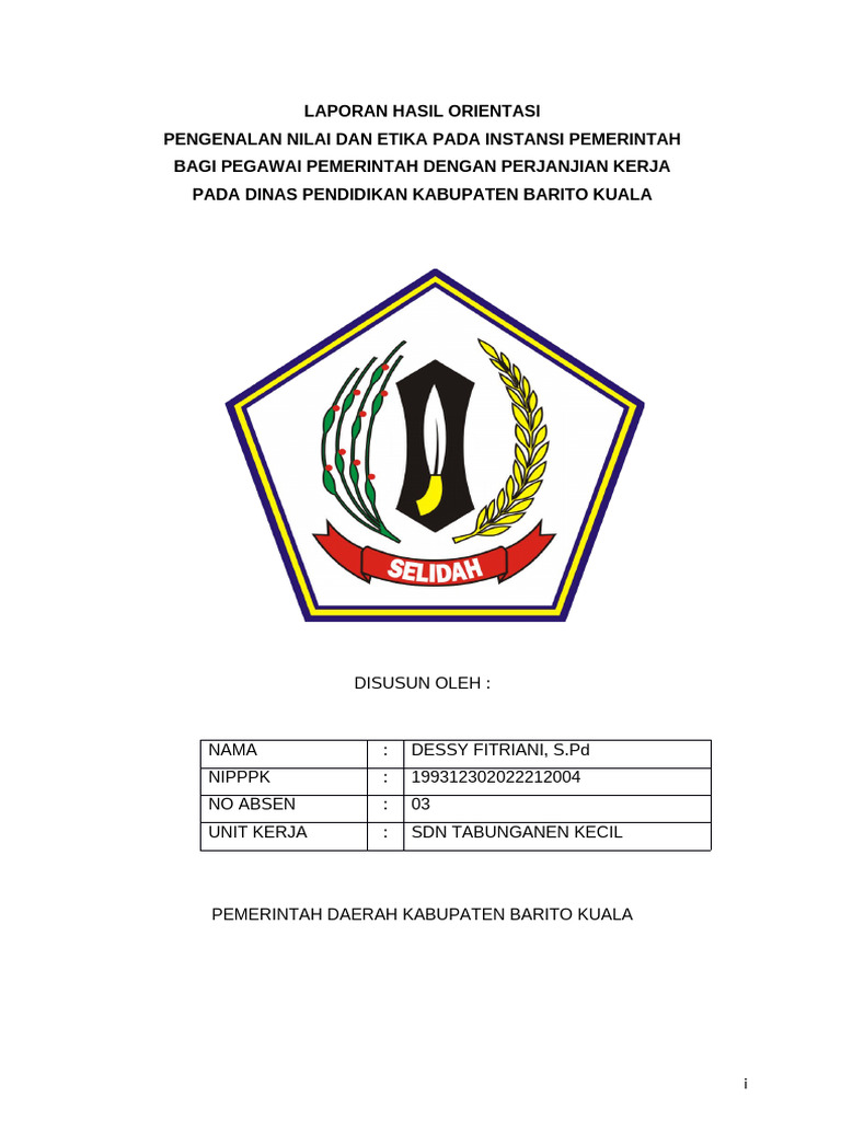 Halaman Awal Laporan | PDF