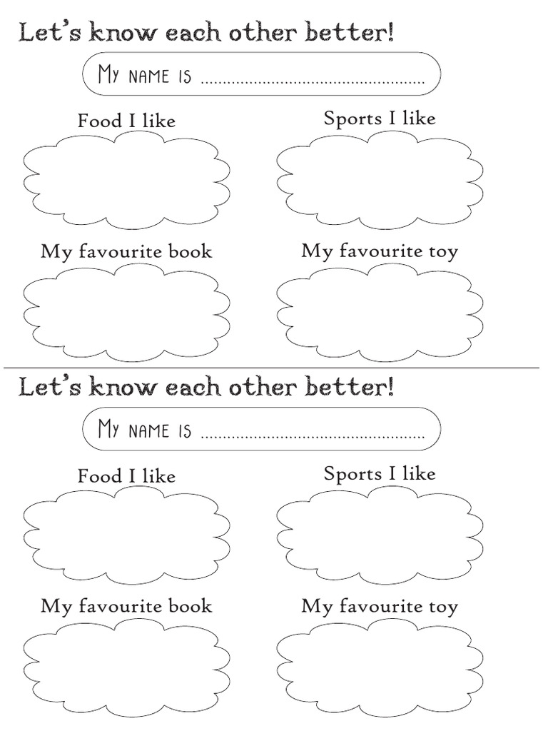 Know Each Other Worksheet | PDF Know Each Other Worksheet | PDF