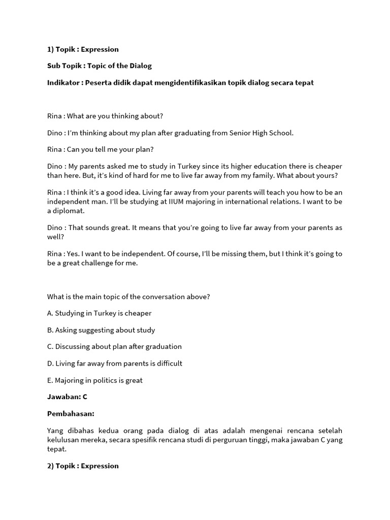 Latihan Soal B.ingg | PDF