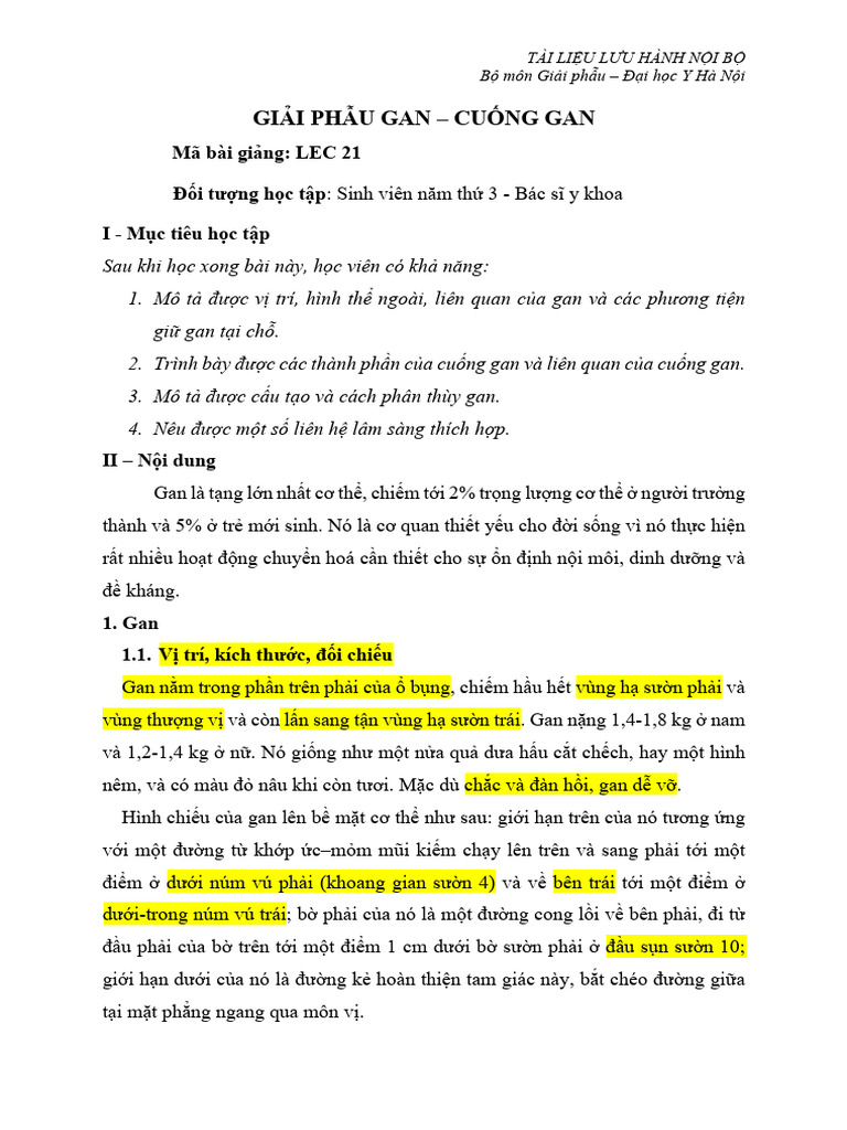 lec 21 handout-GP-Gan-cuống-gan | PDF