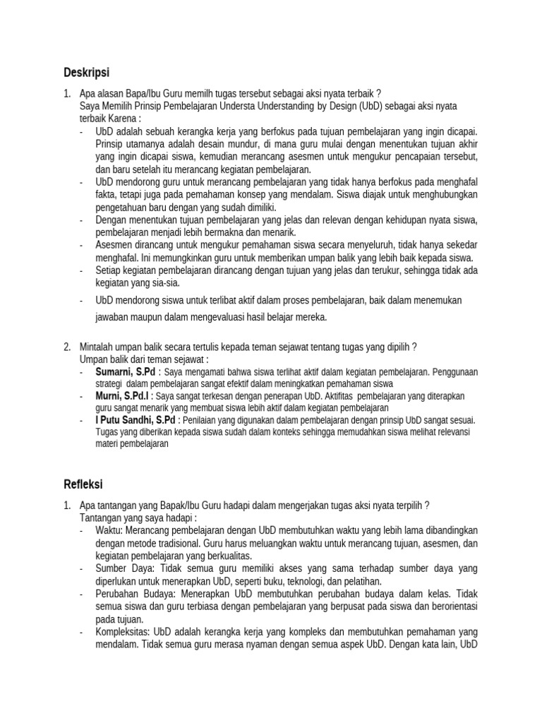 Deskripsi Dan Refleksi Jurnal Modul 1 | PDF
