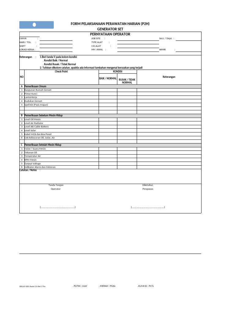 FORM P2H EXCEL XLSX | PDF