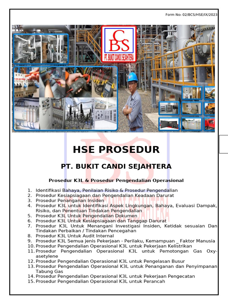 HSE Procedures BCS | PDF