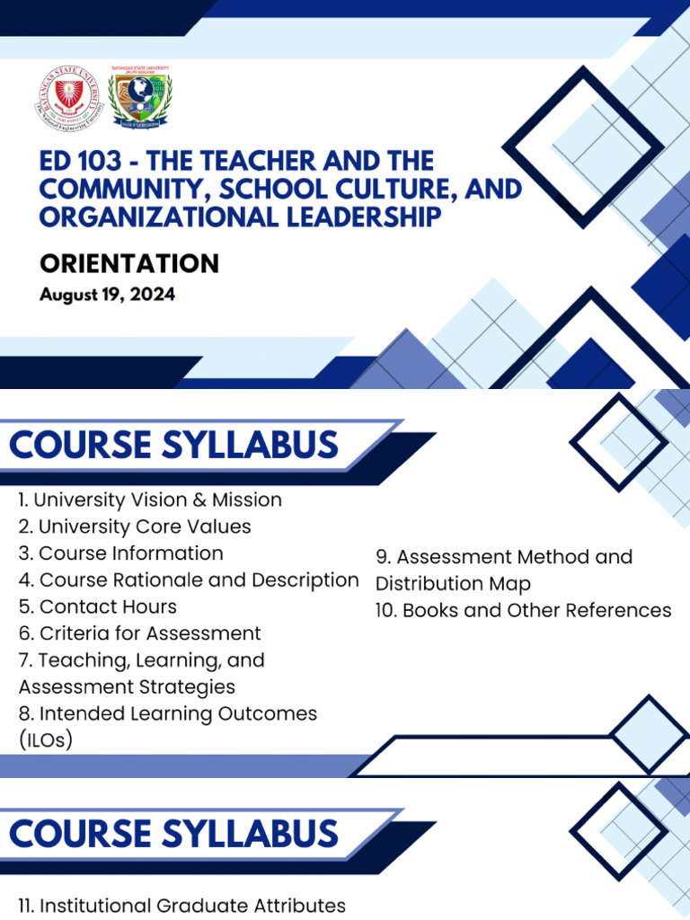 Ed 103 Orientation | PDF