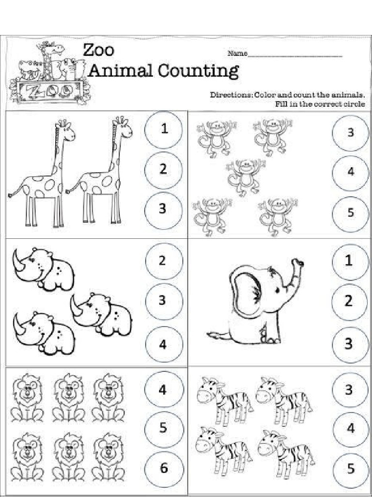 Dibujo de Animales y Numeros | PDF