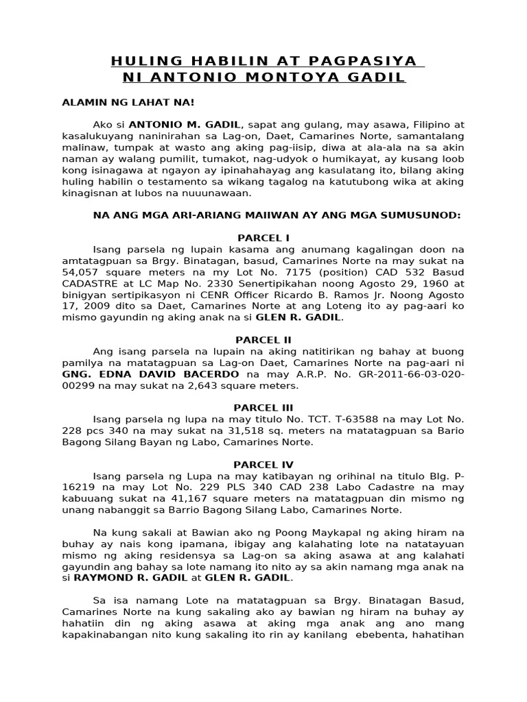 Huling Habilin at Pagpasiya | PDF | Southeast Asia | Languages Of Asia