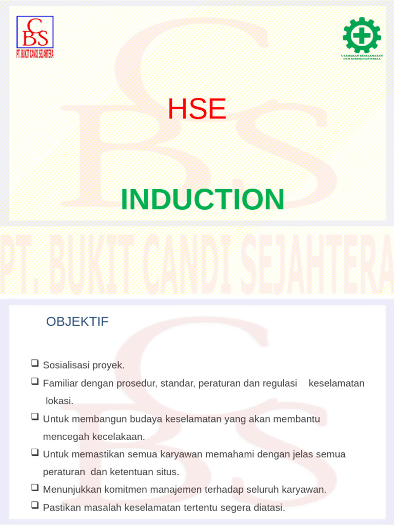 Hse Induction_pt. Bcs | PDF