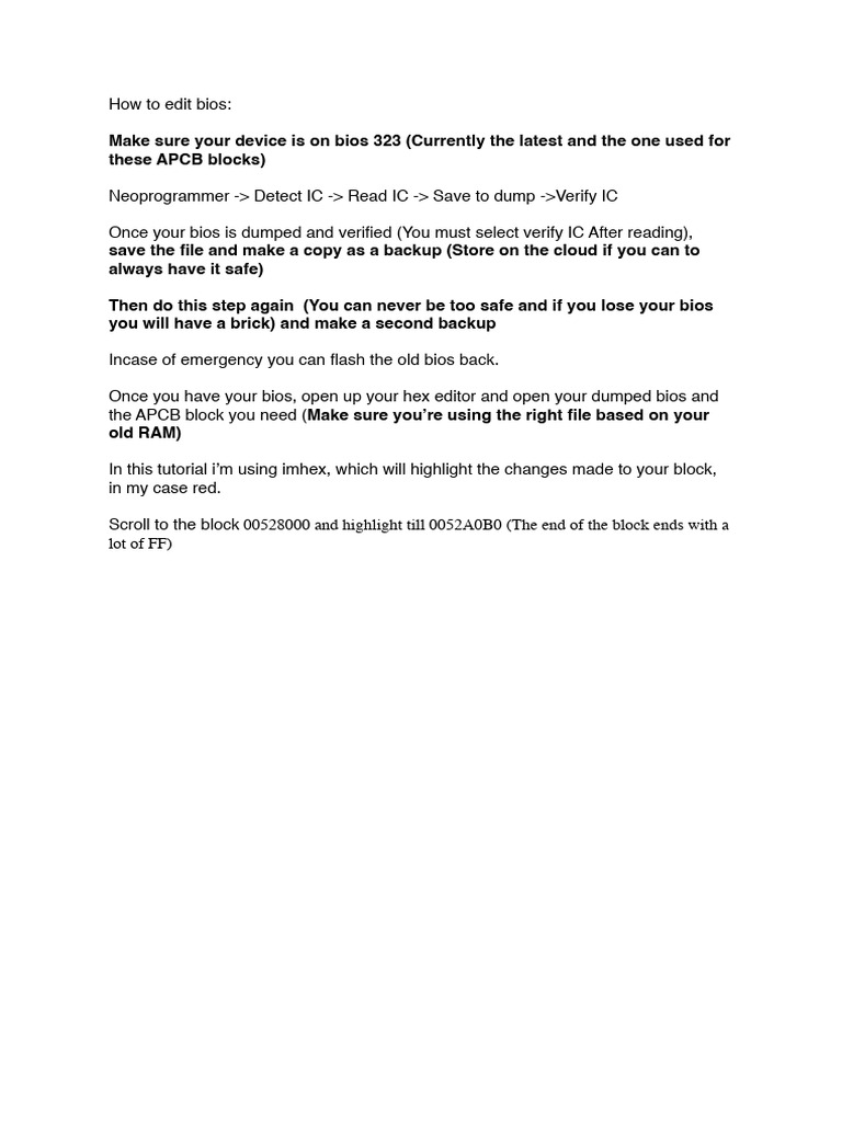 How To Bios Edit | PDF