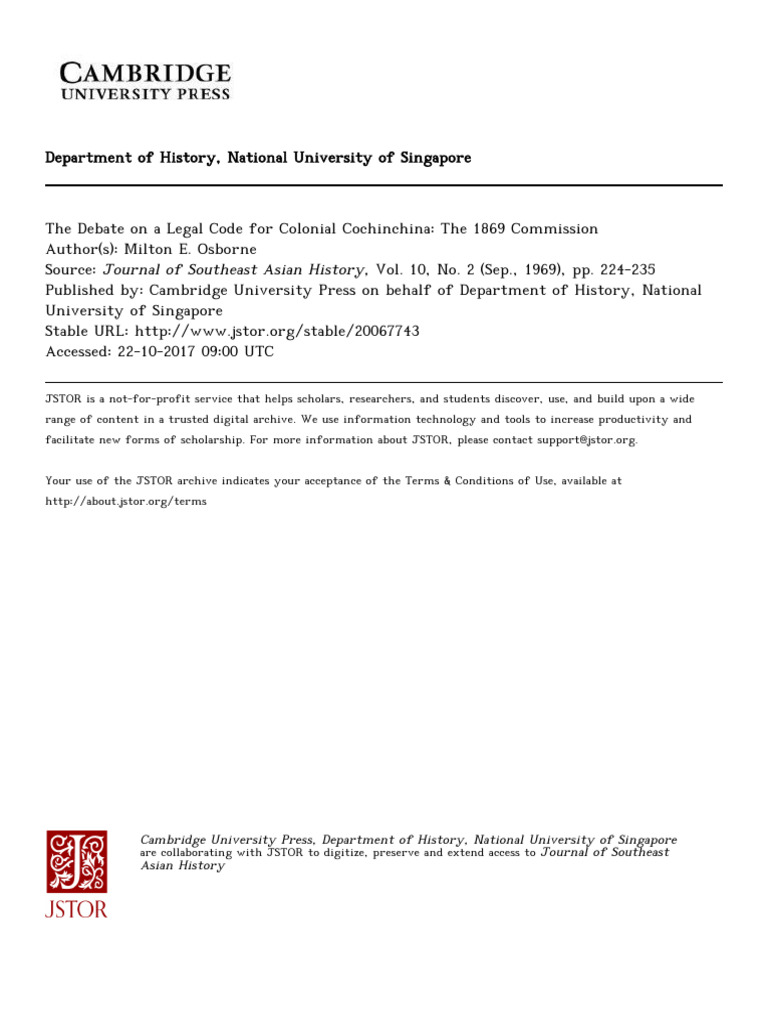 The Debate On A Legal Code For Colonial Cochinchina The 1869 Commission ...