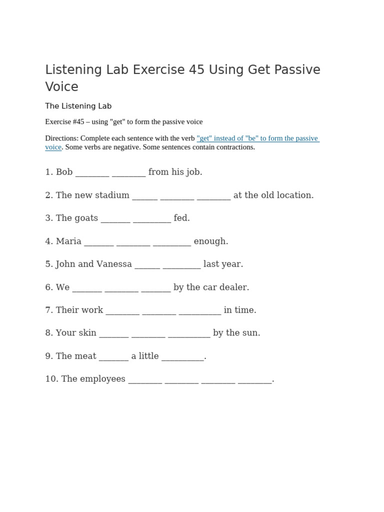 Passive With Get | PDF