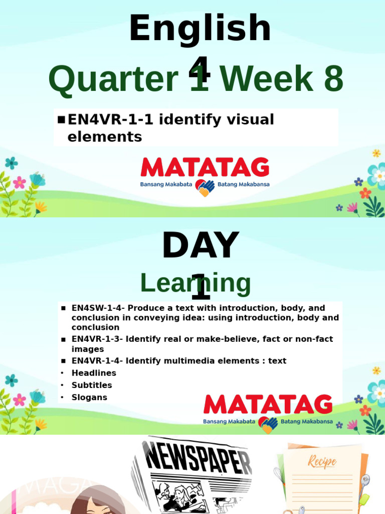English4 q1 Week8 PPT Matatag | PDF