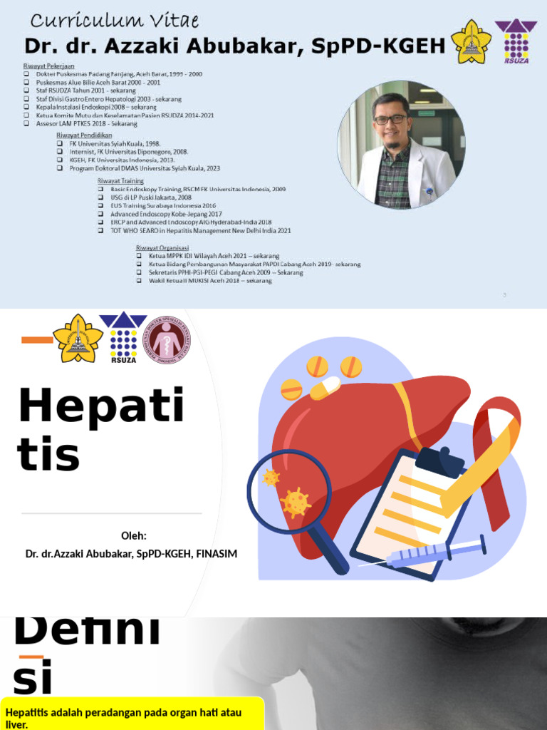 Slide Hepatitis Dr. Dr. Azzaki Abubakar, SpPD-KGEH, FINASIM | PDF