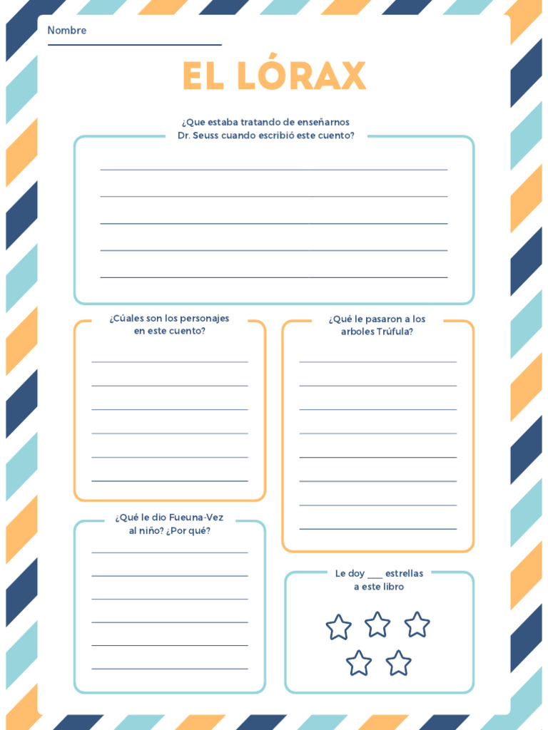 The Lorax Worksheet Spanish | PDF