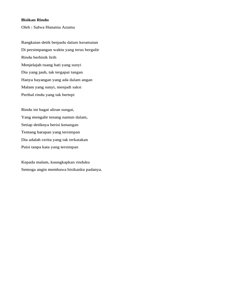 Puisi Rindu Pdf
