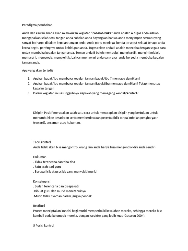 Paradigma Perubahan | PDF