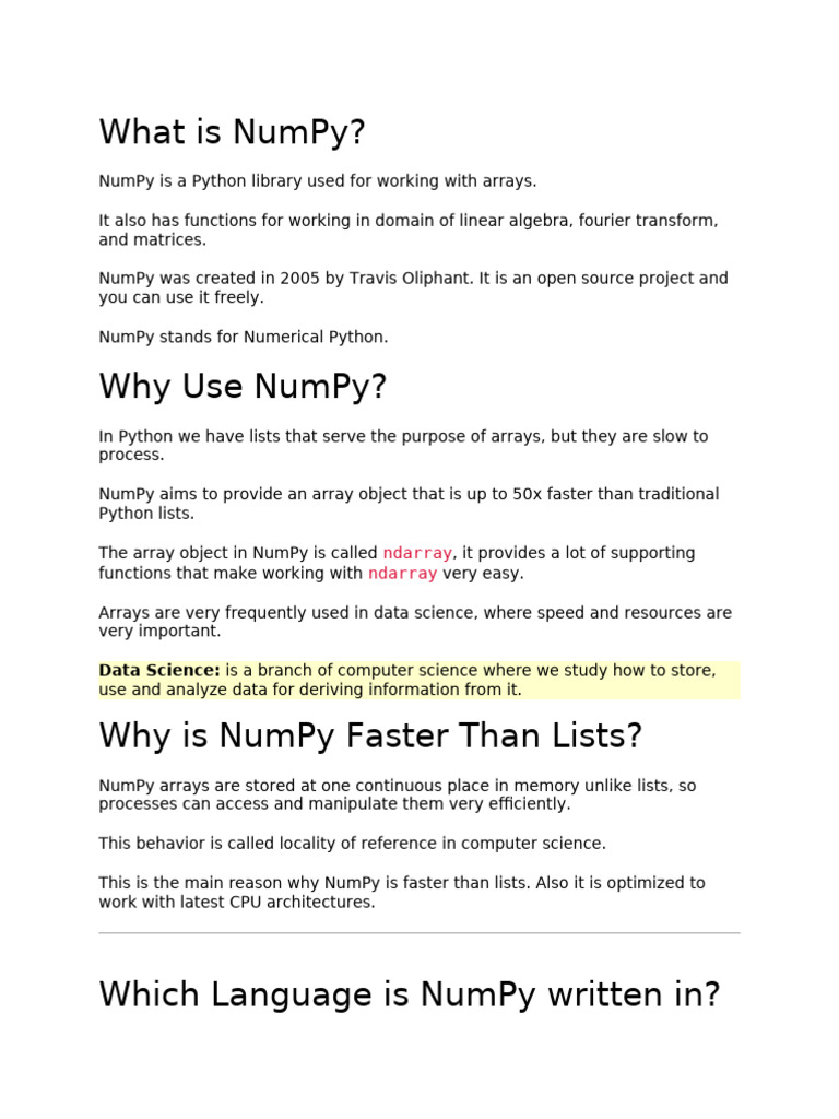 What is NumPy | PDF