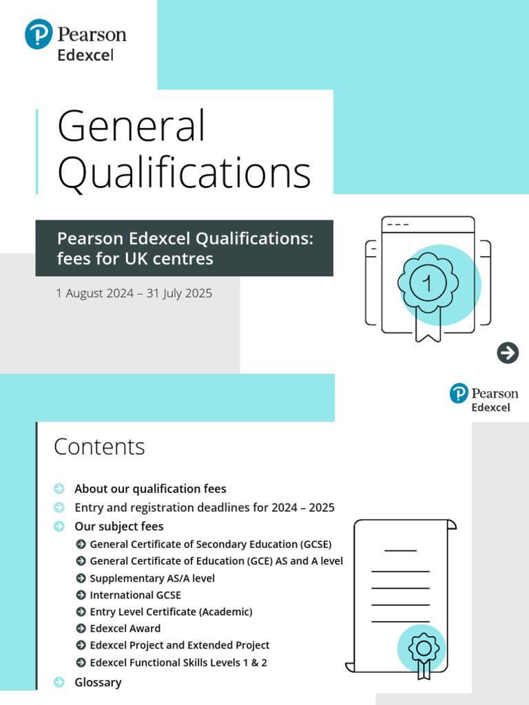 Uk General Qualification Fees 2024 25 | PDF