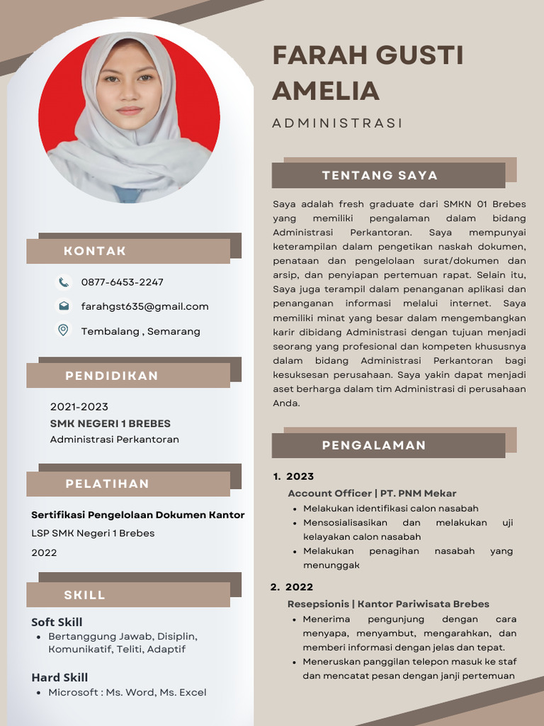 CV Kreatif - Farah | PDF