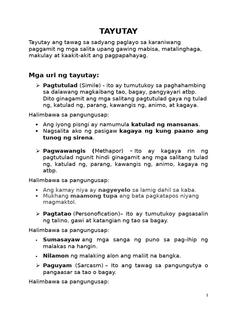 TAYUTAY | PDF