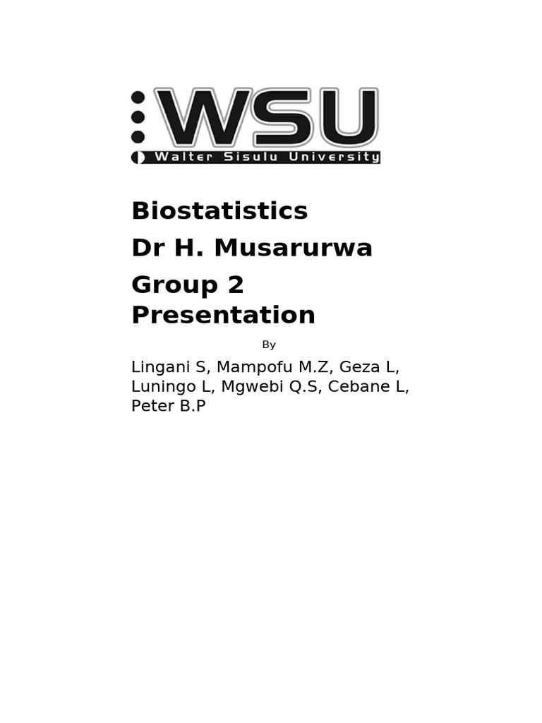 Biostatistics Presentation | PDF