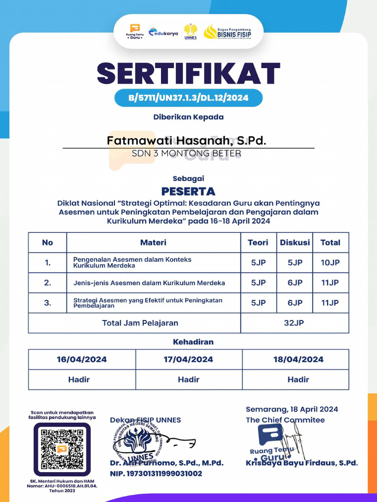 Fatmawati Hasanah Sert 2 | PDF