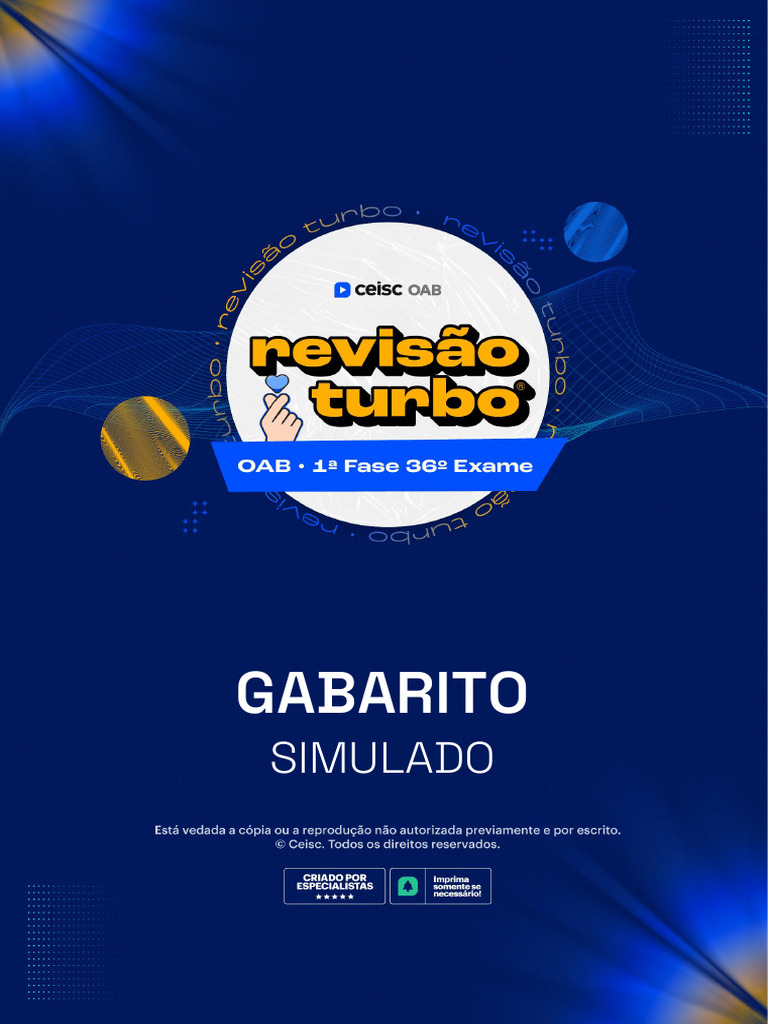 Padrão de Resposta - Simulado Revisão Turbo 36° Exame | PDF