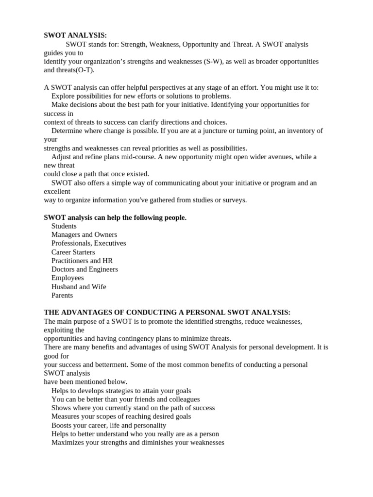 Personality Development UNIT - 2 Notes | PDF | Self Esteem | Swot Analysis