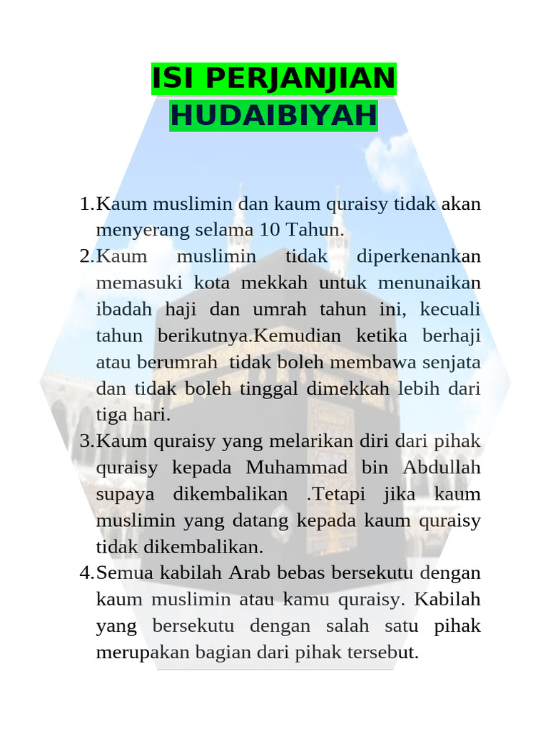 Isi Perjanjian Hudaibiyah | PDF