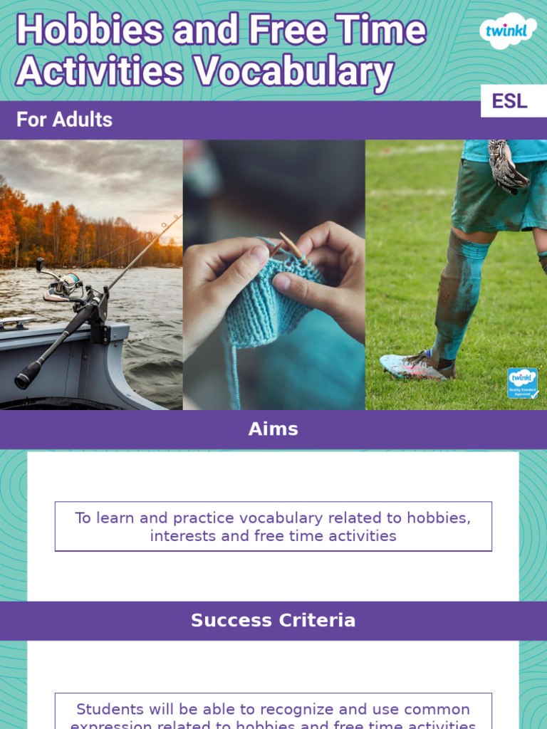 ESL Hobbies for Adult Beginners | PDF | Hobbies