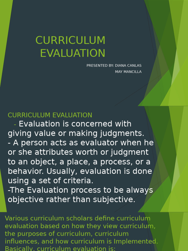 Curriculum Evaluation | PDF
