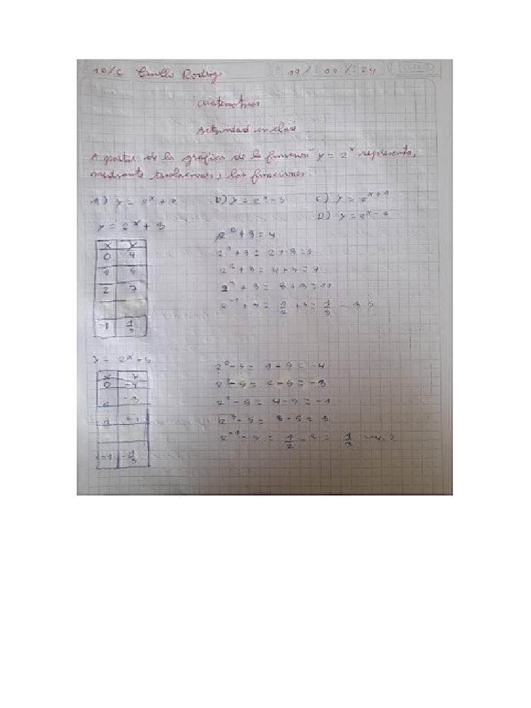 Actividad en Clase de Mate | PDF