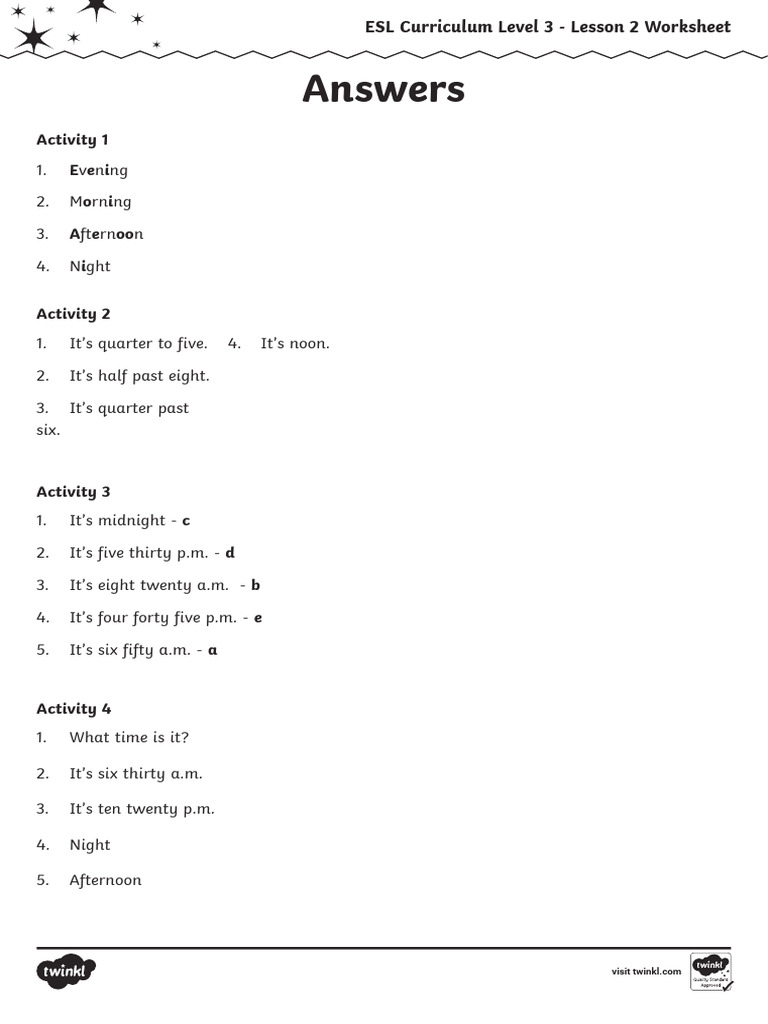 Lesson 2 - Level 3 Interactive Worksheet Answers | PDF