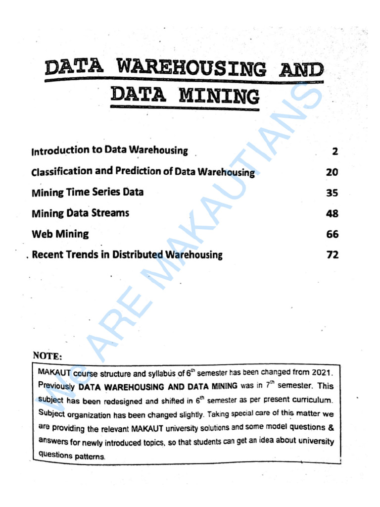 Data Warehousing & Data Mining | PDF