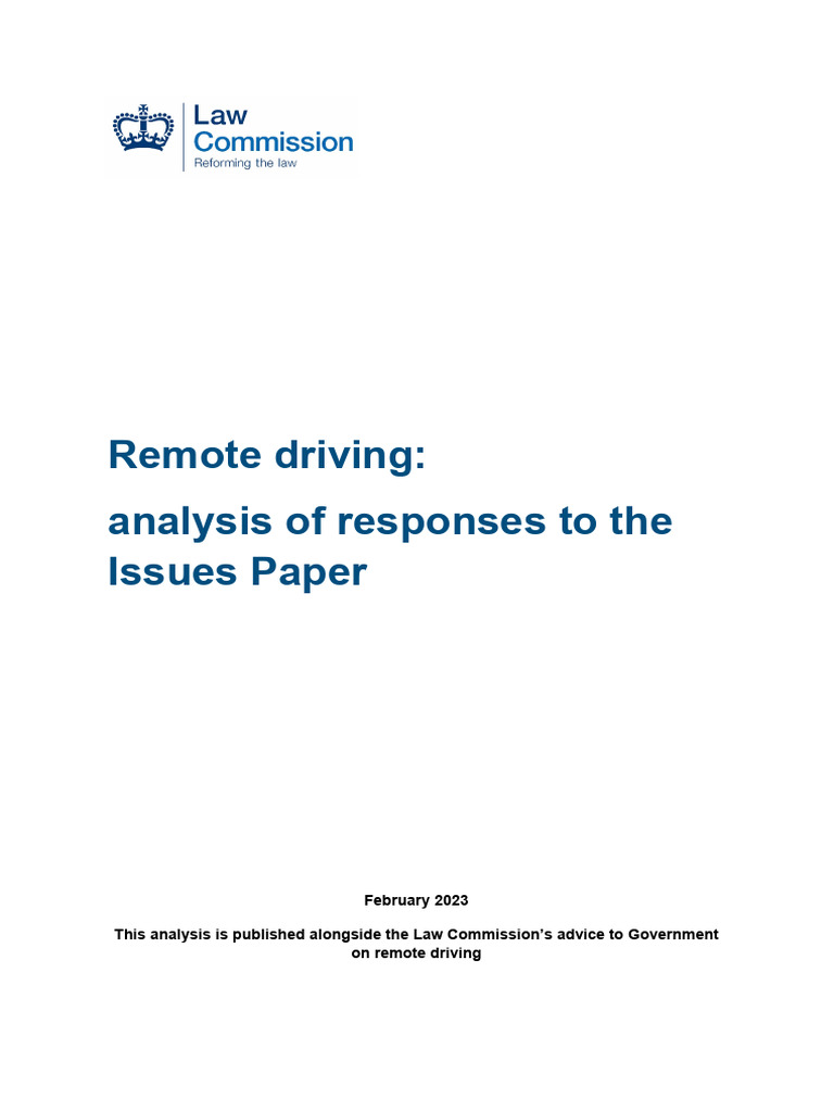 RD Analysis of The Issues Paper For 20 02 23 | PDF | Driving | Safety